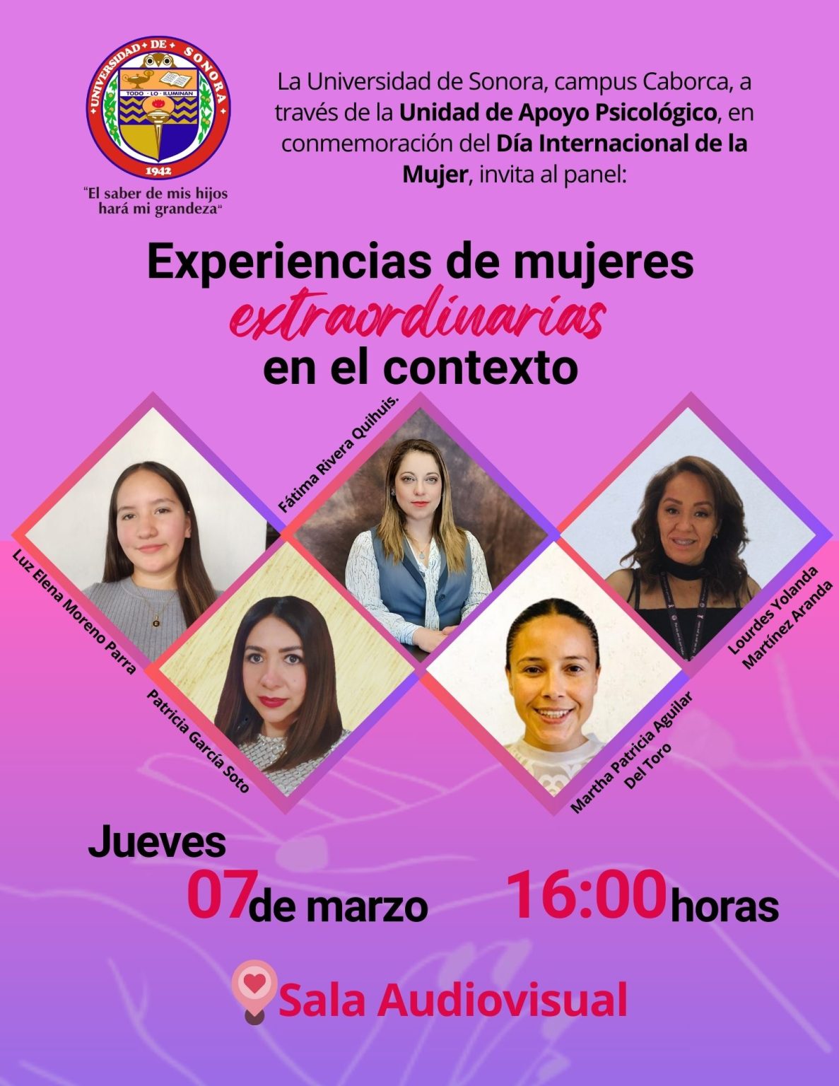 Panel Día de la Mujer – Dirección Administrativa del Campus Caborca